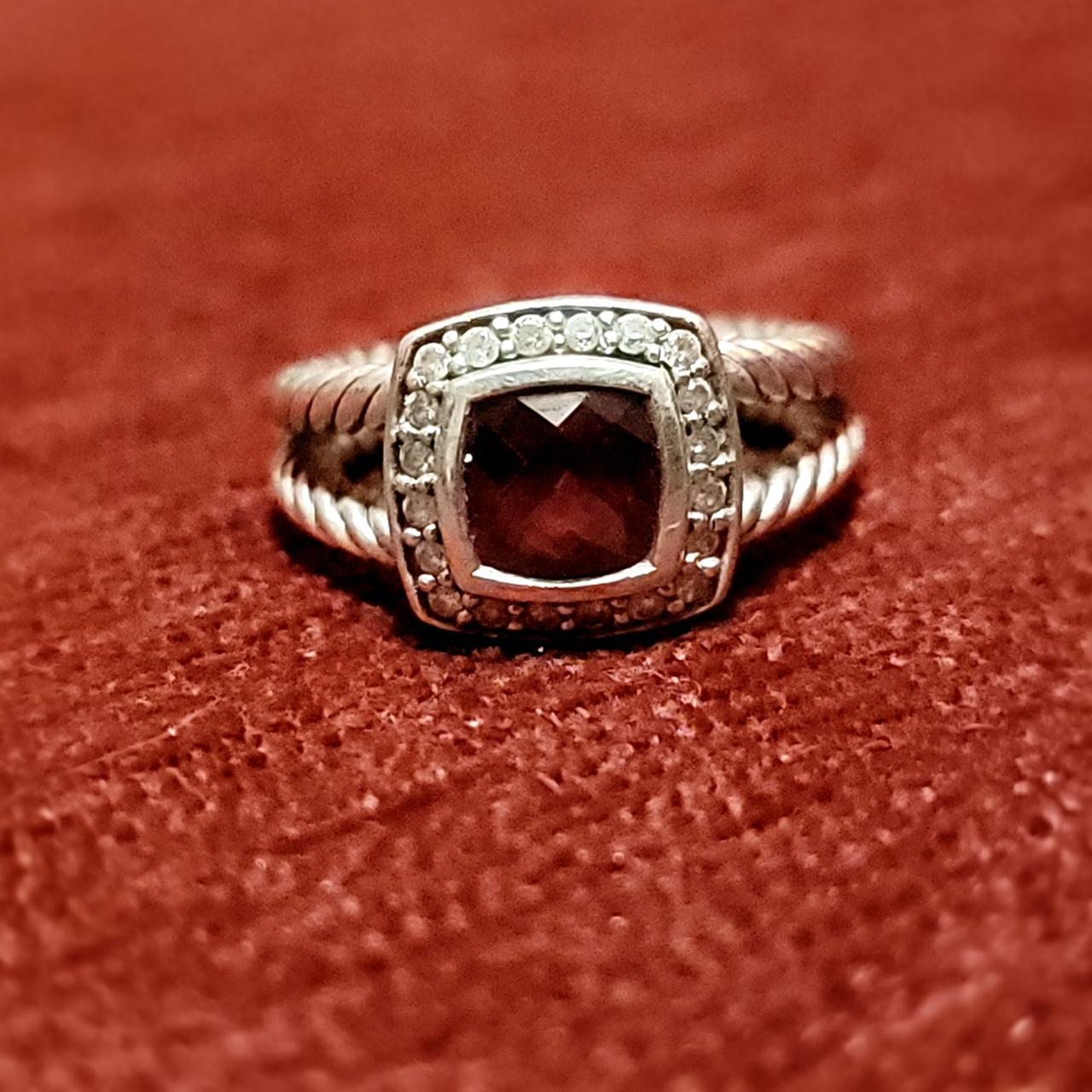 David Yurman Garnet, Diamonds, and Sterling Ring | Powered by Givergy